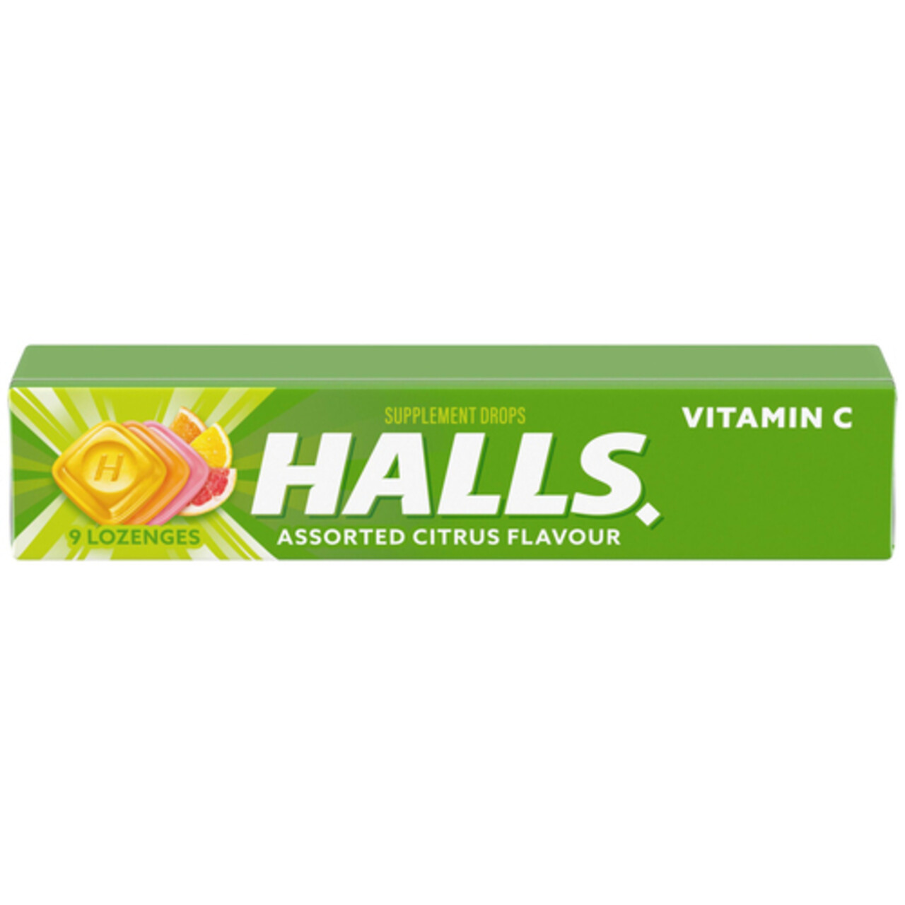 Halls Supplement Drops Vitamin C Lozenges Citrus Assorted 9 Count ...