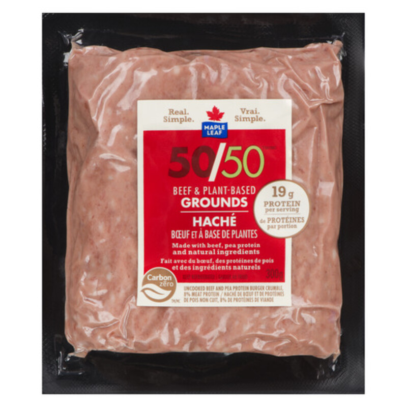 Maple Leaf Beef & Plant-Based Grounds 50/50 300 g (Frozen) - Voilà ...
