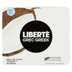 Liberté 2% Greek Yogurt Coconut 4 x 100 g - Voilà Online Groceries & Offers