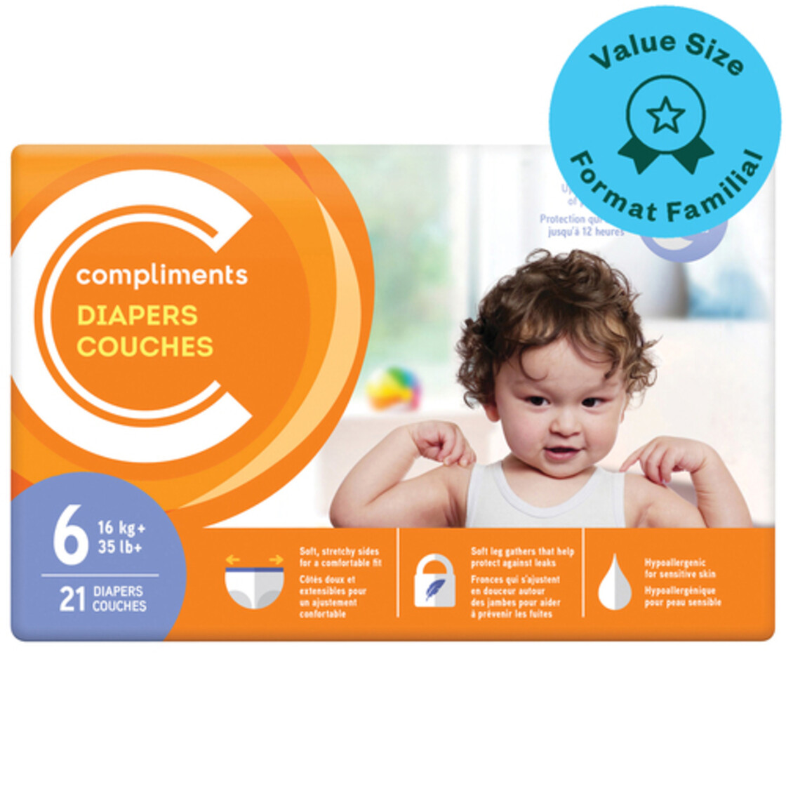 Compliments Little Ones Diapers Size 6 21 Count - Voilà Online ...