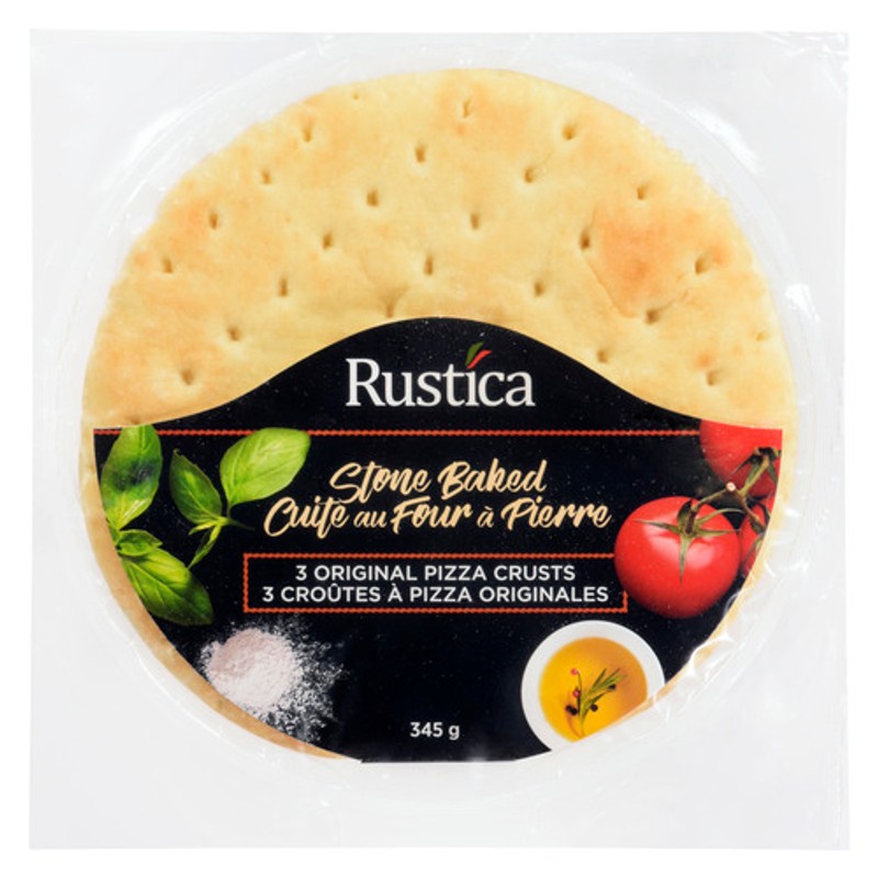 Rustica Pizza Crusts Stone Baked Original 3 Pack 7-Inch 345 g - Voilà ...