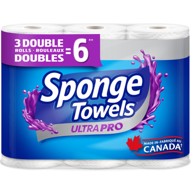 Sponge Towels Ultra Pro Paper Towel 2-Ply 3 Double Rolls x 110 Sheets ...
