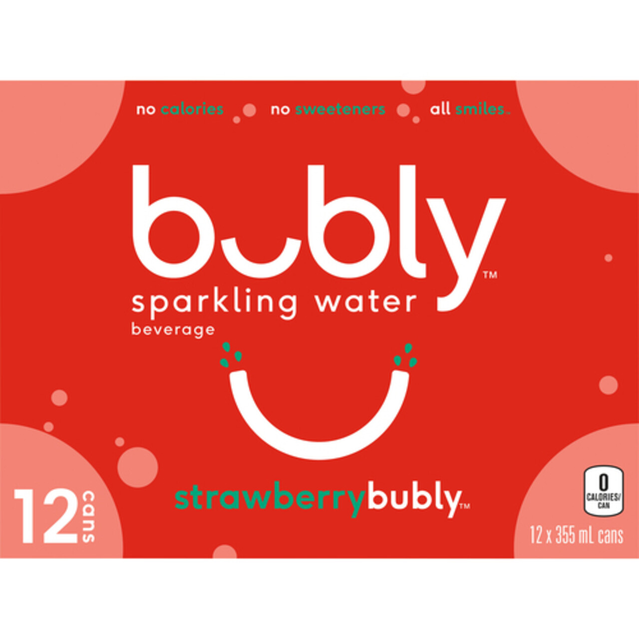 Bubly Sparkling Water Strawberry 12 x 355 ml (cans) - Voilà Online ...