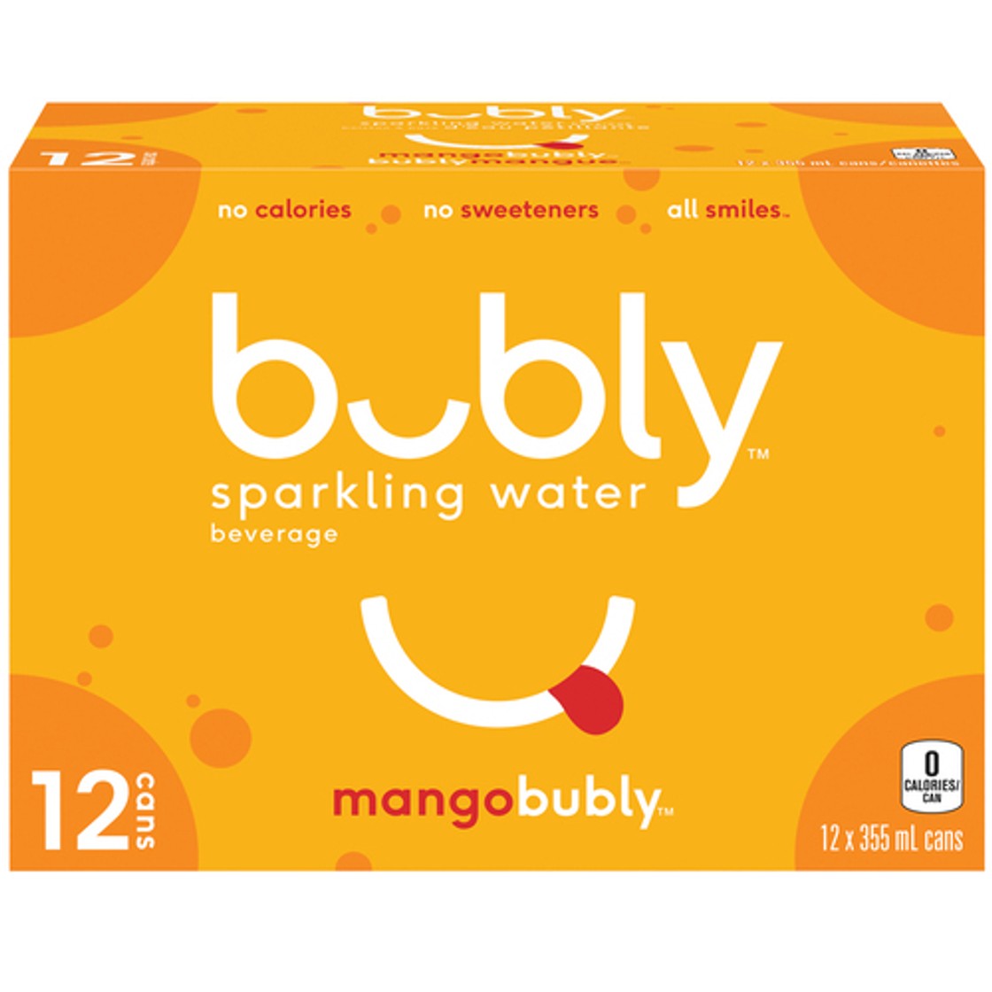 Bubly Sparkling Water Mango 12 x 355 ml (cans) - Voilà Online Groceries ...