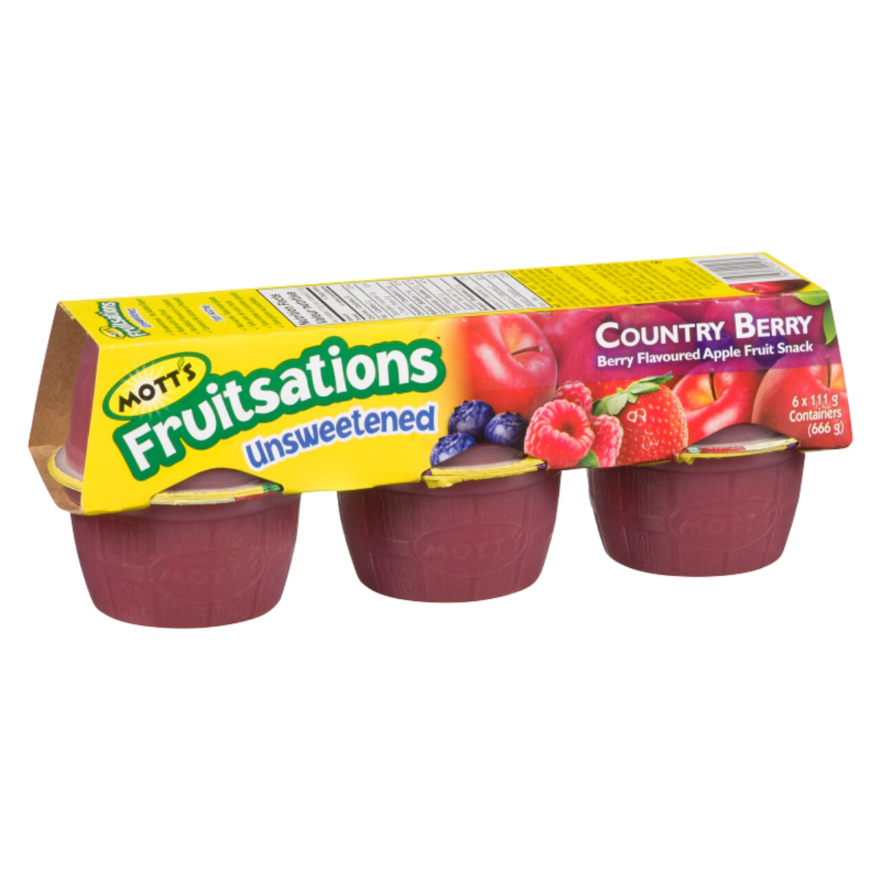 Mott's Fruitsations Apple Fruit Snacks Unsweetened Country Berry 6 x ...