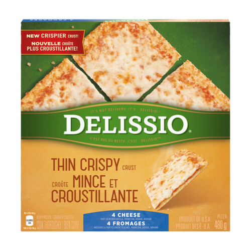 Delissio Frozen Thin Crisp Crust Pizza 4 Cheese 480 g - Voilà Online ...