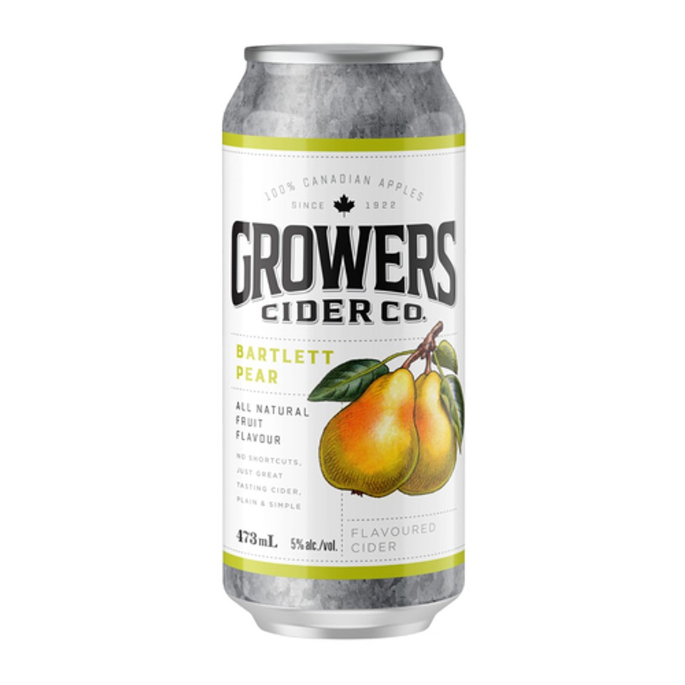 Growers Cider 5% Alcohol Pear 473 ml (can) - Voilà Online Groceries ...