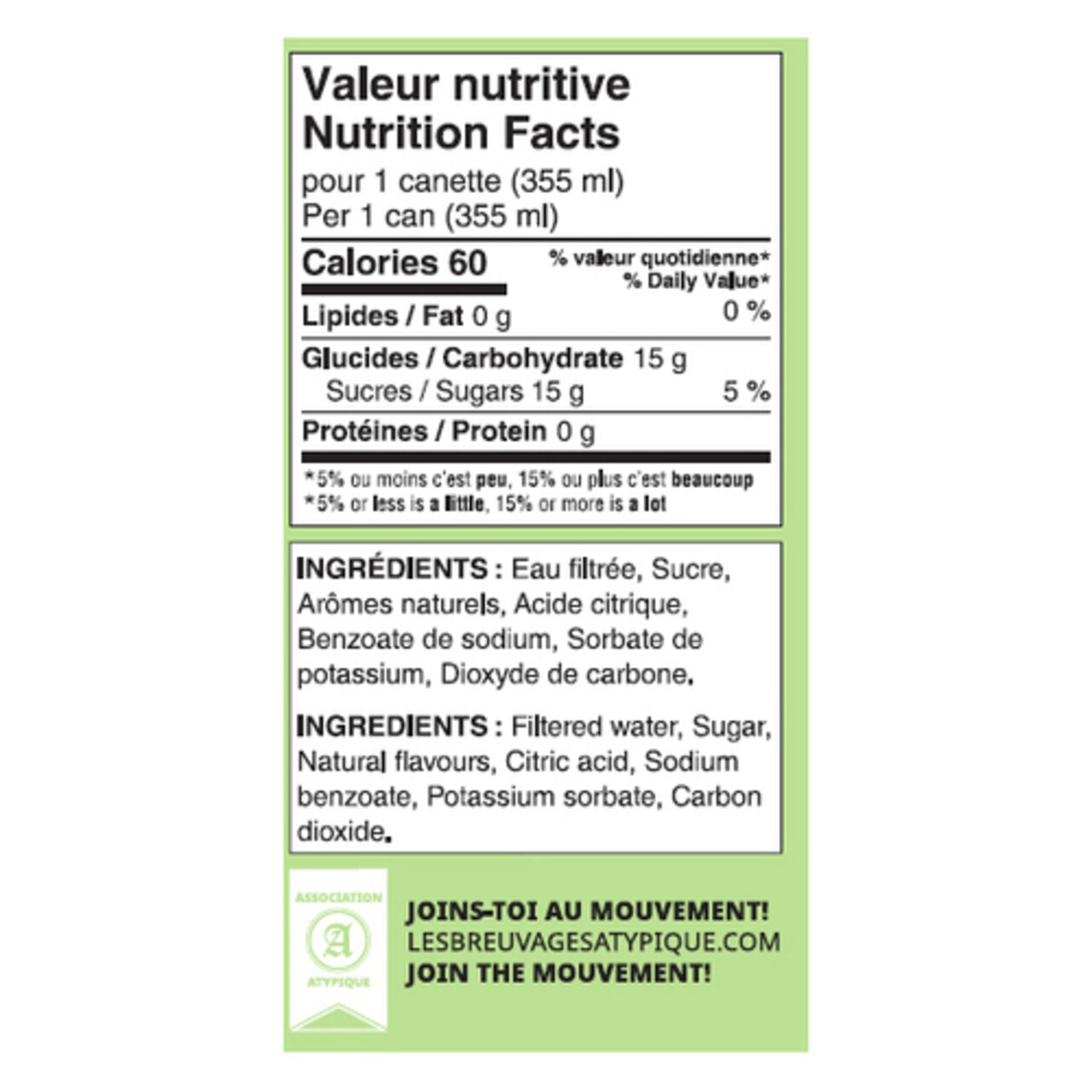 Atypique Non-Alcoholic Cocktail Mojito 355 ml - Voilà Online Groceries ...