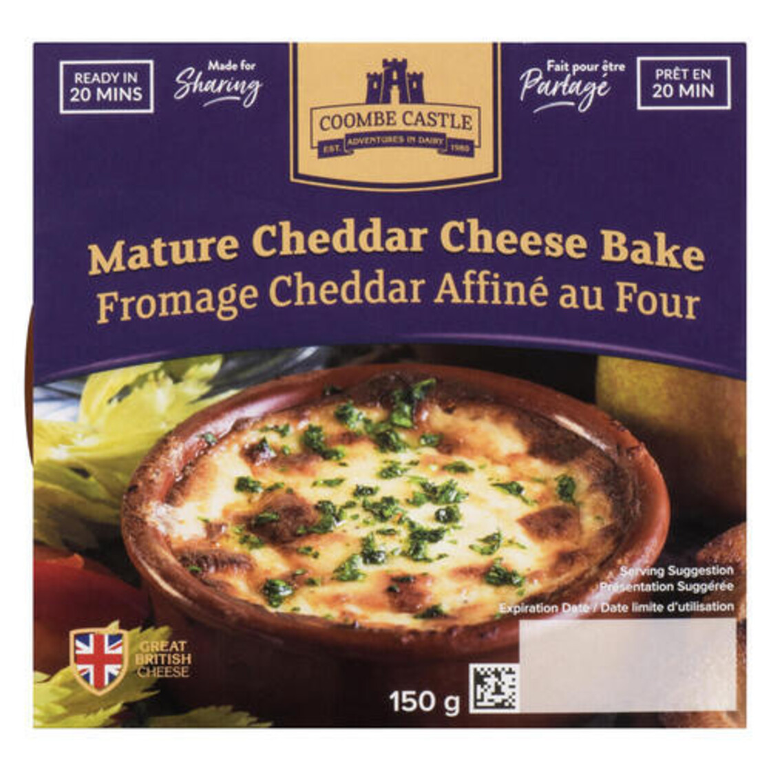 Coombe Castle Seasonal Mature Cheddar Cheese Bake 150 g - Voilà Online ...