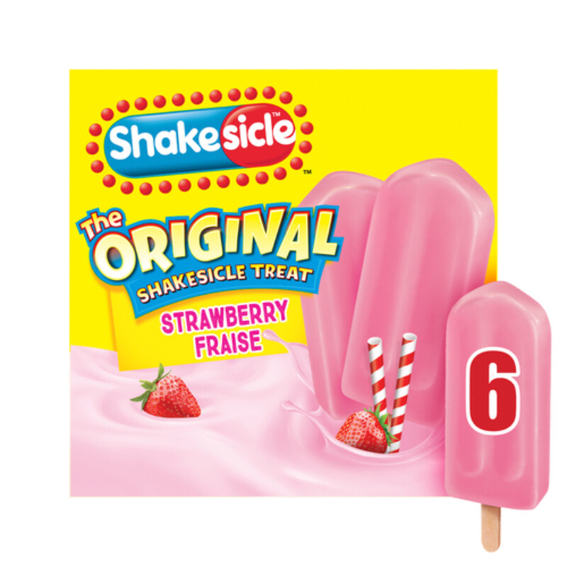Popsicle Original Shakesicle Bars Frozen Dairy Strawberry 6 x 60 ml ...