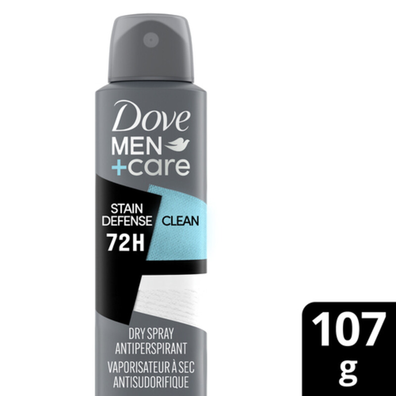 Dove Men +Care Dry Spray Antiperspirant Stain Defense Clean 107 g ...
