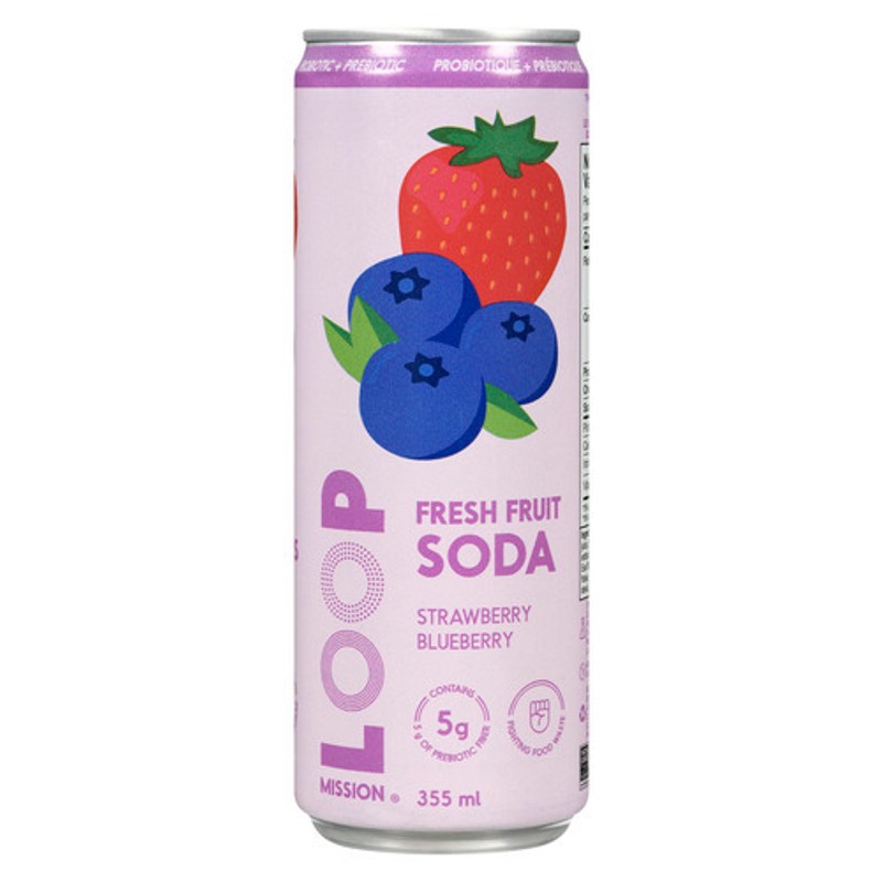 Loop Mission Soda Fresh Fruit Strawberry Blueberry 355 ml (can) - Voilà ...