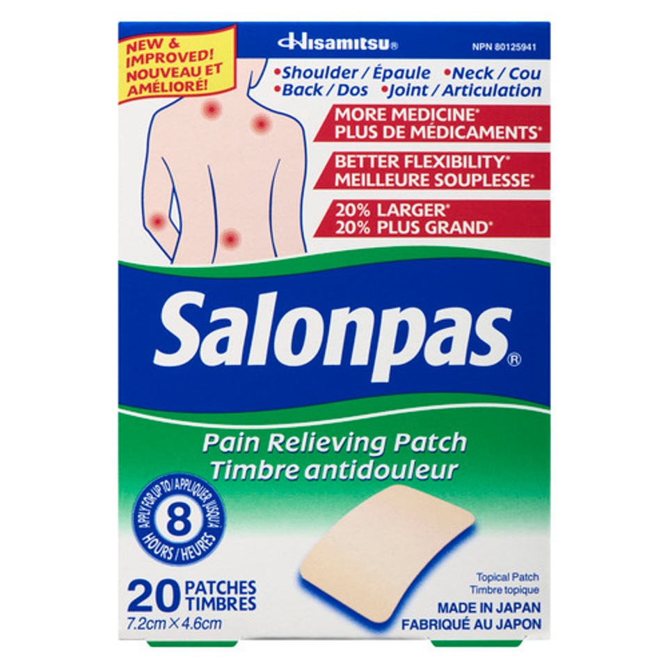 Salonpas Pain Relieving Patch 20 Count - Voilà Online Groceries & Offers