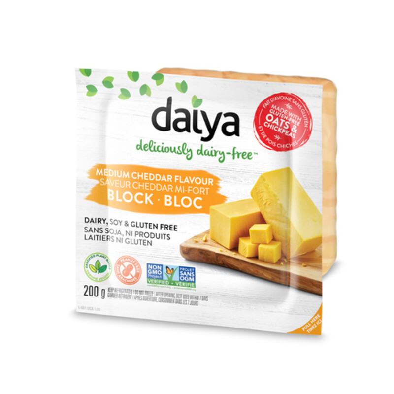 Daiya Dairy-Free Vegan Cheese Block Medium Cheddar Flavour 200 g ...