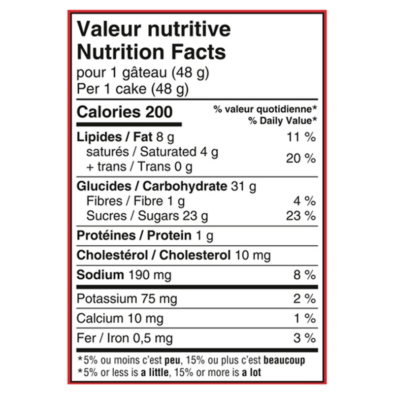 Vachon Billot Log Sponge Cakes Jelly 6 x 48 g - Voilà Online Groceries ...