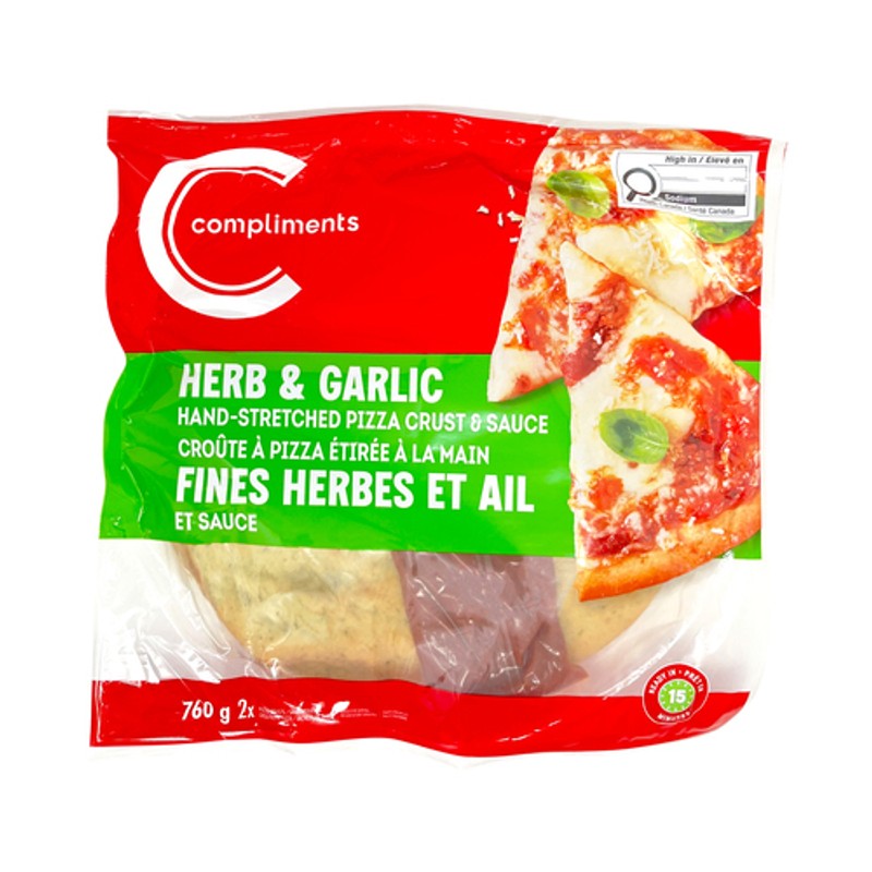 Compliments Hand-Stretched Herb & Garlic Pizza Kit 760 g - Voilà Online ...