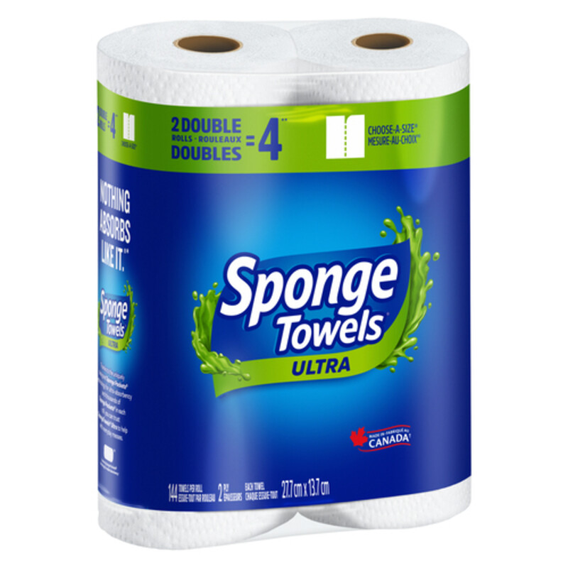Sponge Towels Ultra Paper Towel 2-Ply 2 Double Rolls x 144 Sheets ...
