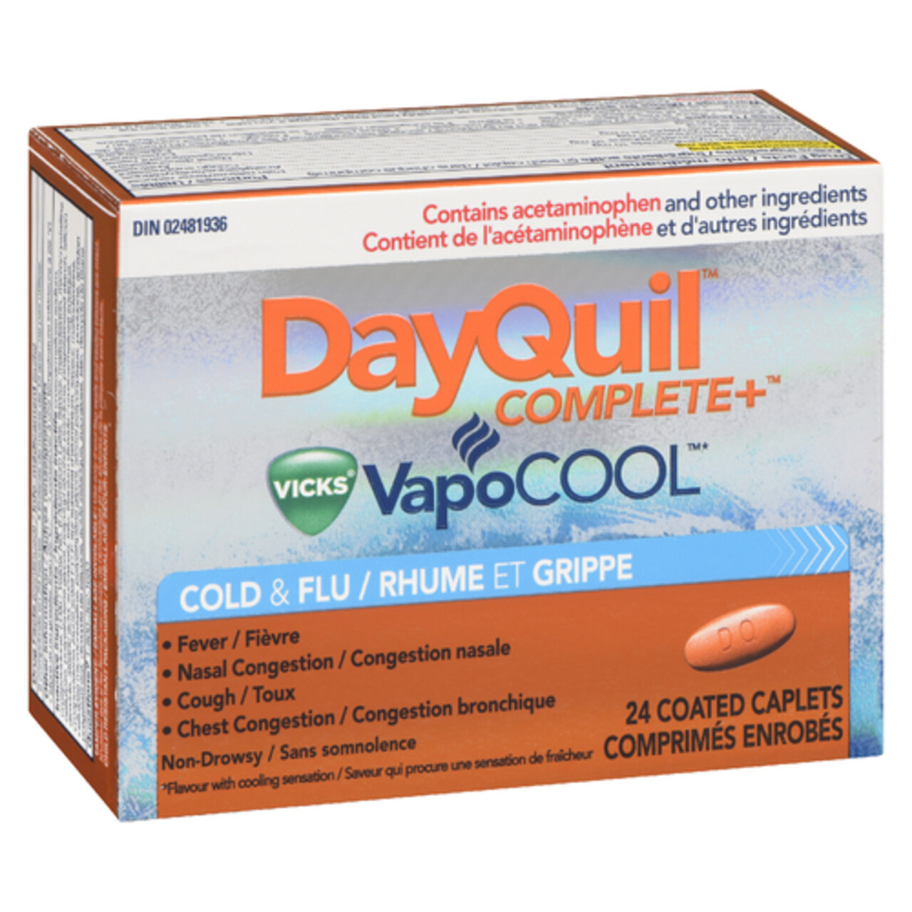 Vicks Dayquil Complete VapoCool Cold & Flu Medication Caplets 24 EA ...