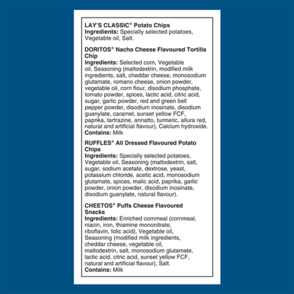 Frito Lay Multipack Classic Mix 16 count 448 g - Voilà Online Groceries ...