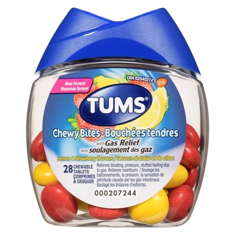 Tums Chewy Bites Gas Relief Lemon & Strawberry 28 Count - Voilà Online ...