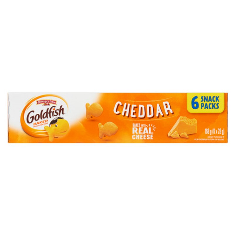 Pepperidge Farm Goldfish Crackers Snack Pack Cheddar 6 x 28 g - Voilà ...
