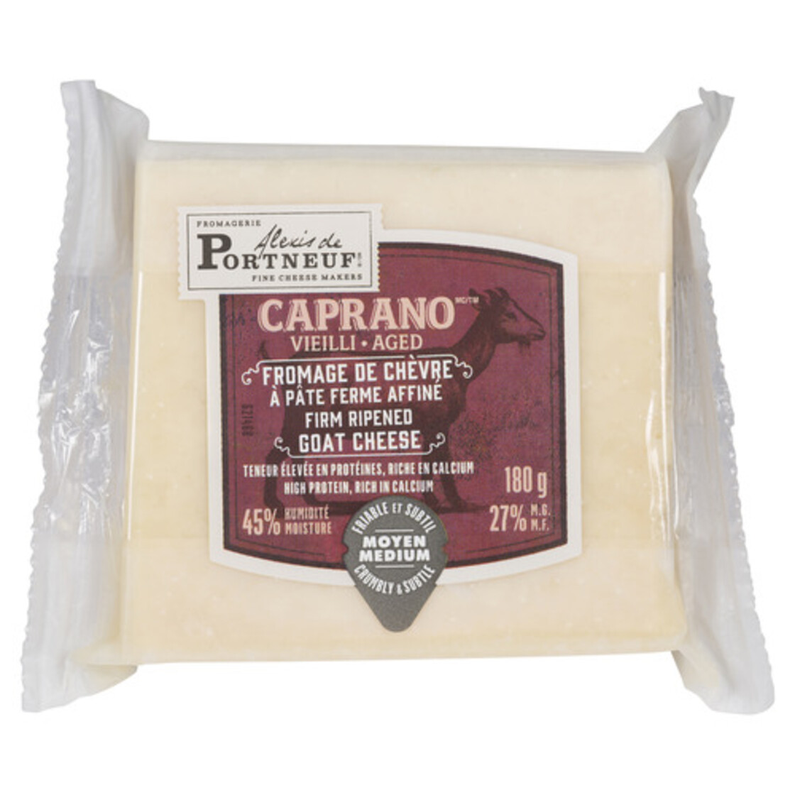 Fromagerie Alexis De Portneuf Cheese Caprano Aged 180 g - Voilà Online ...