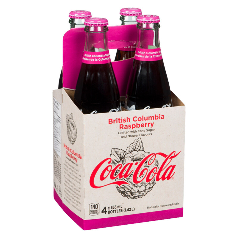 Coca-Cola Soft Drink British Columbia Raspberry 4 x 355 ml (bottles ...
