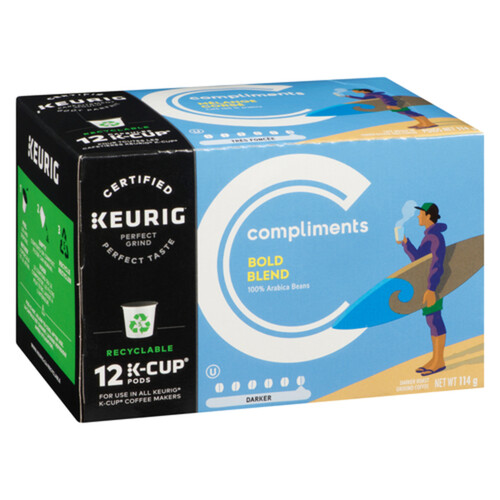 Compliments Coffee Pods Bold Blend Dark Roast 12 K-Cups 114 g - Voilà ...