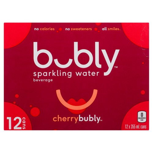 Bubly Sparkling Water Cherry 12 x 355 ml (cans) - Voilà Online ...