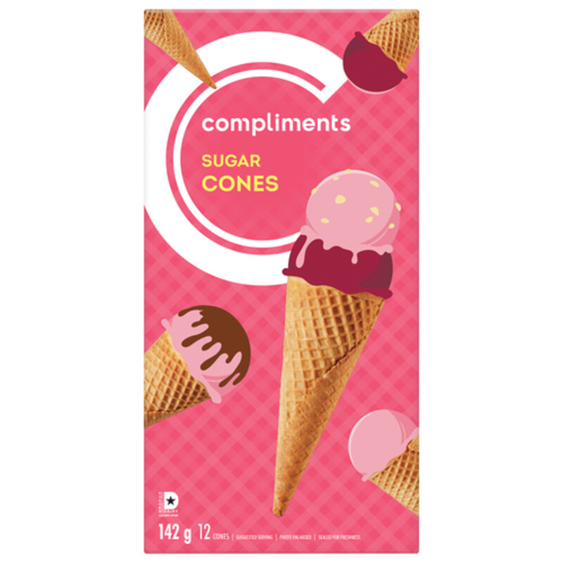 Compliments Sugar Ice Cream Cones 12 Pack - Voilà Online Groceries & Offers