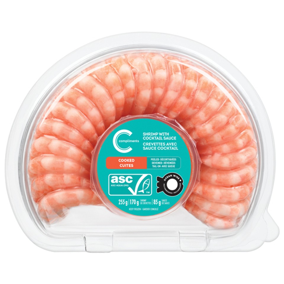 Compliments Frozen Pacific White Shrimp Ring Cooked With Sauce 255 g ...