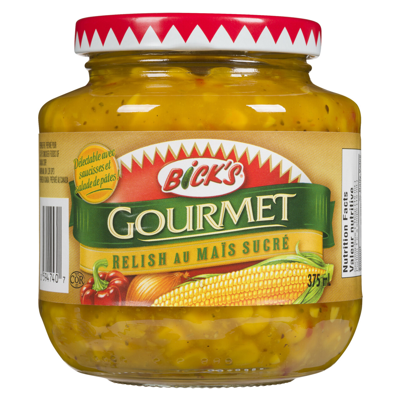 Bick's Gourmet Relish Sweet Corn 375 ml - Voilà Online Groceries & Offers