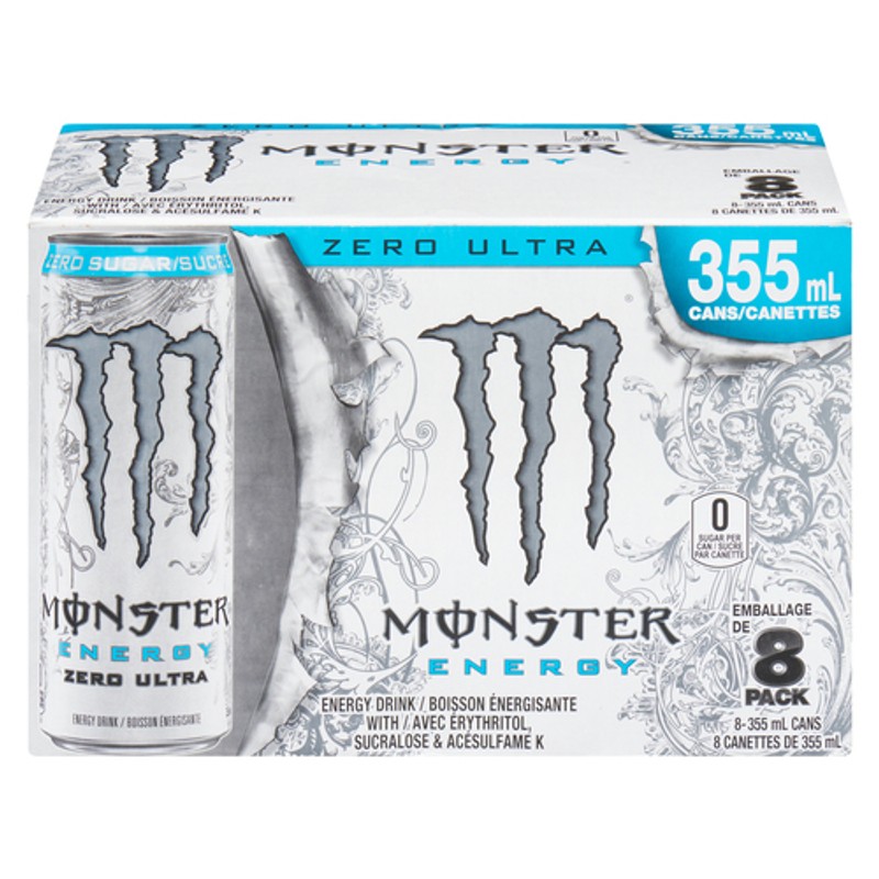 Monster Energy Drink Zero Sugar Ultra White 8 x 355 ml (cans) - Voilà ...