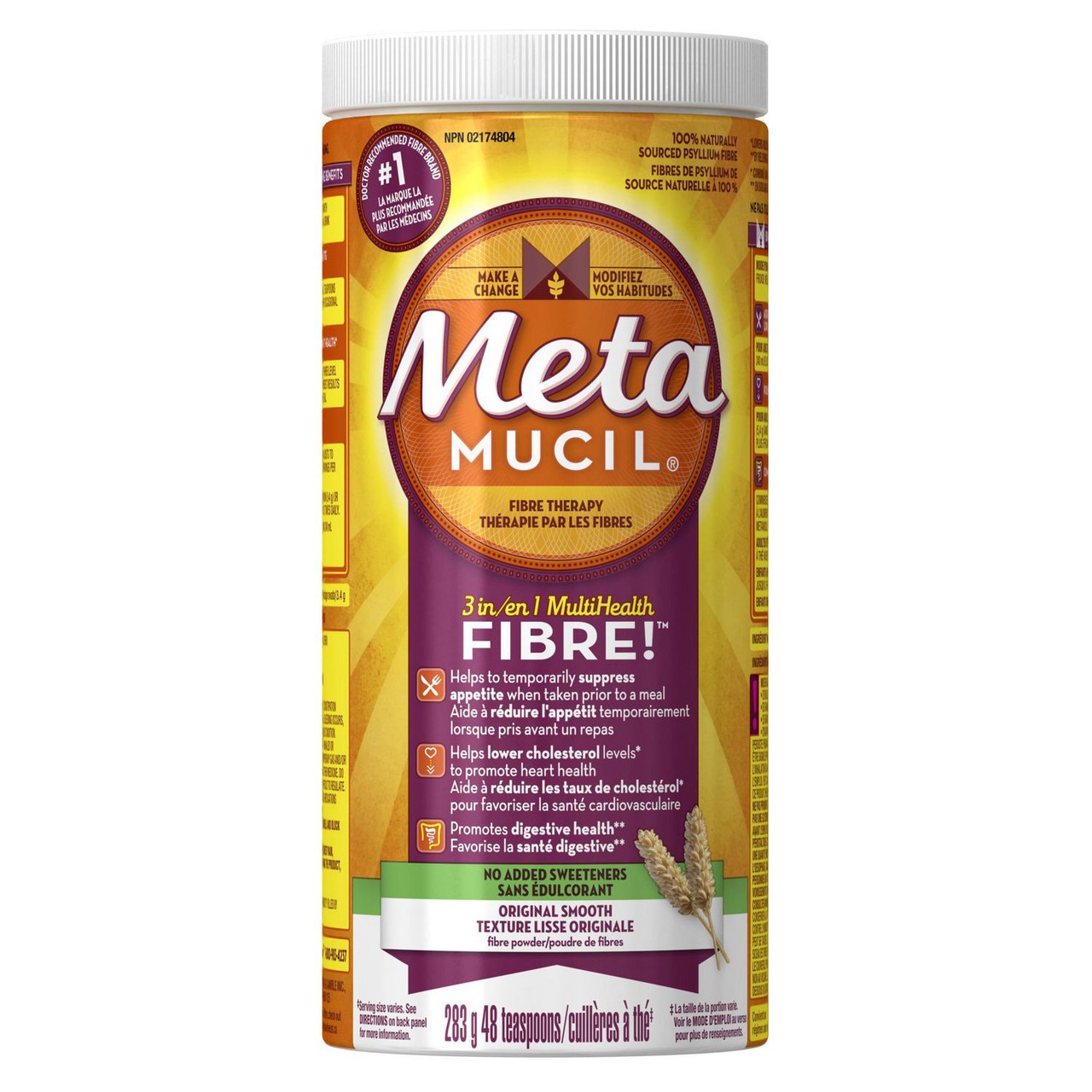 Metamucil Fibre Supplement Smooth Texture Unflavoured 283 g - Voilà ...