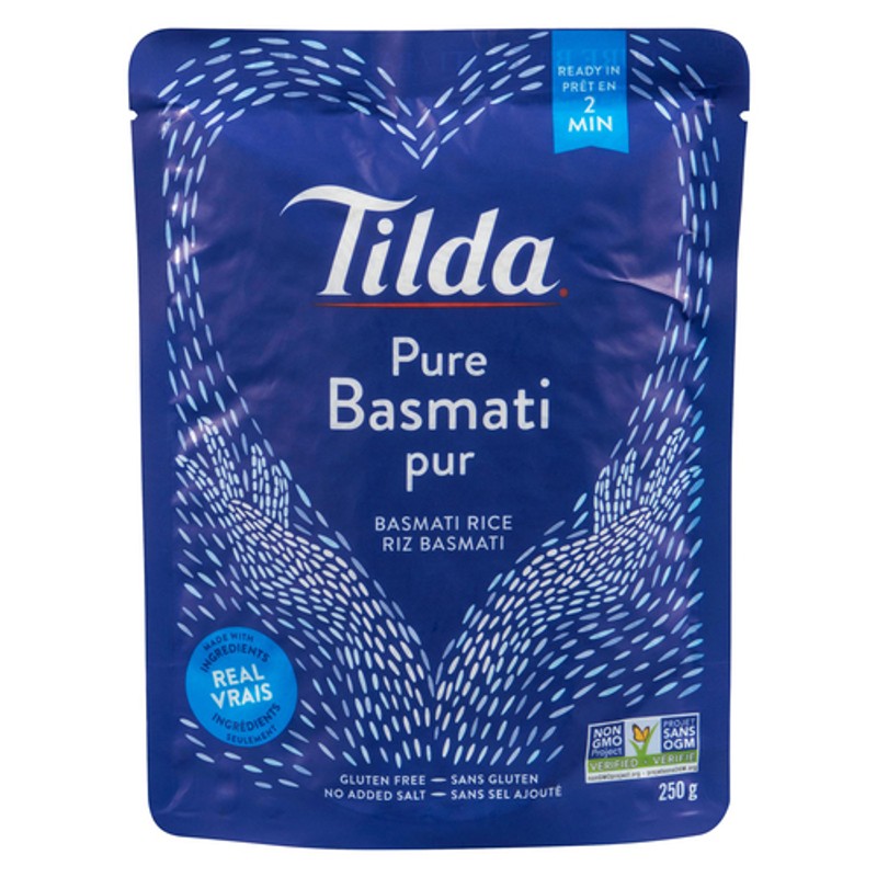Tilda Steamed Rice Pure Basmati 250 g - Voilà Online Groceries & Offers