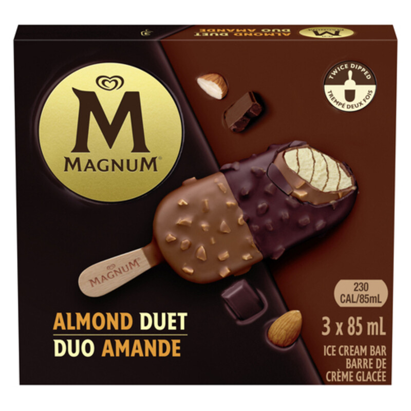 Magnum Ice Cream Bars Almond Duet For An Indulgent Frozen Treat 3 x 85 ...