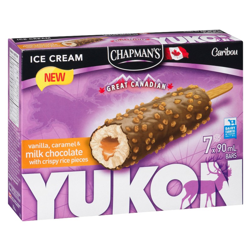 Chapman's Ice Cream Bars Yukon Caribou Chocolate & Caramel Crunch 7 EA ...