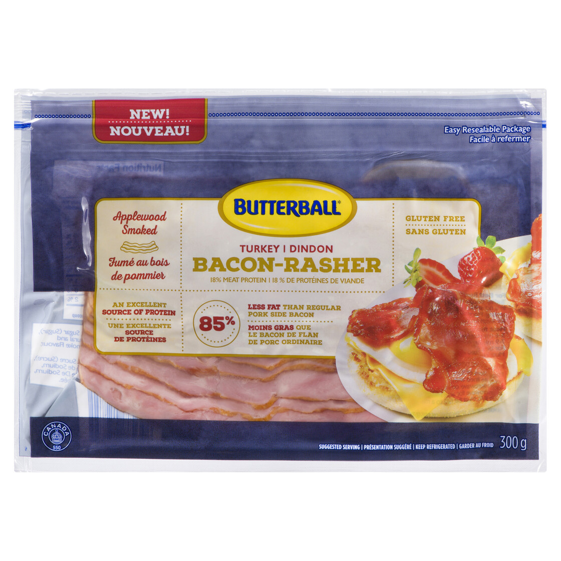 Butterball Turkey Bacon Rasher Applewood Smoked 300 g - Voilà Online ...