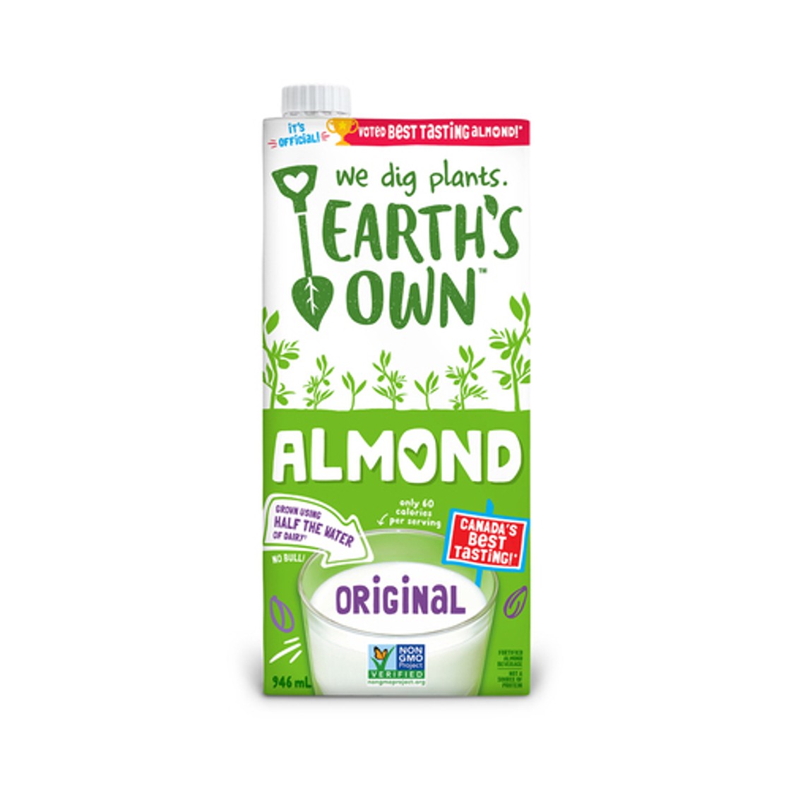 Earth's Own Almond Milk Original Dairy-Free Plant-Based Beverage 946 ml ...