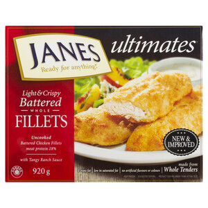 Janes Ultimates Frozen Chicken Fillets Light & Crispy With Sauce 920 g ...