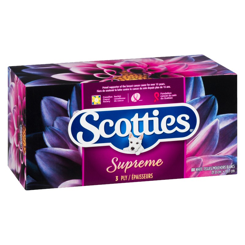 Scotties Supreme 3 Ply Facial Tissues 1 Box of 88 Tissues - Voilà ...