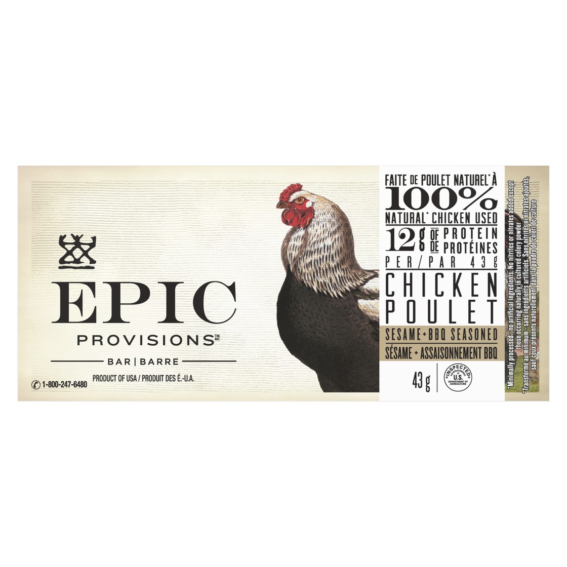 Epic Provisions Bar Seasoned Chicken Sesame BBQ 43 g - Voilà Online ...