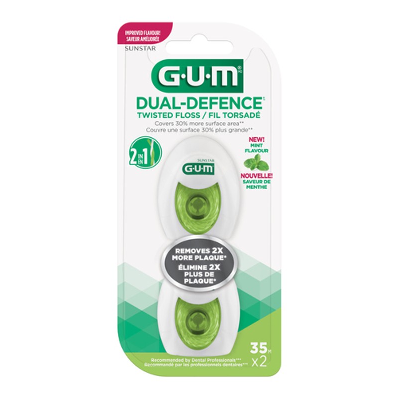 GUM Dual-Defense Twisted String Floss 2 x 35 m - Voilà Online Groceries ...