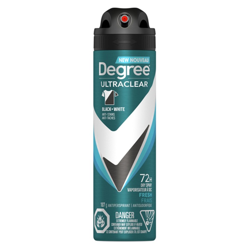 Degree Men Dry Spray Antiperspirant Ultra Clear Black + White Fresh 107 ...