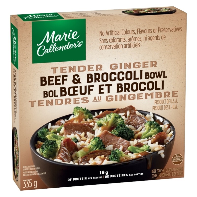 Marie Callender's Frozen Entrée Bowl Tender Ginger Beef & Broccoli 335 ...