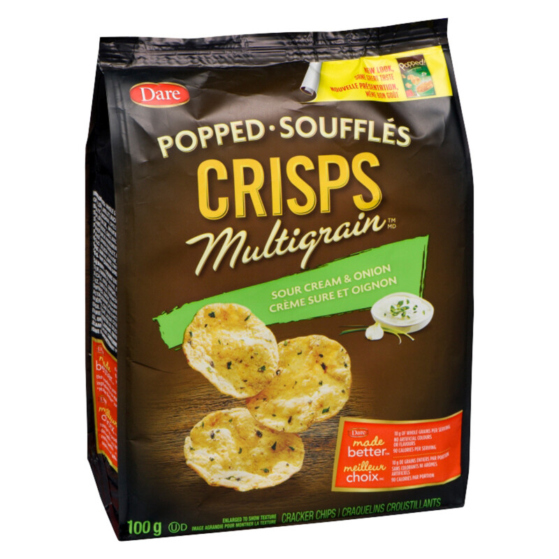 Dare Breton Popped Crackers Sour Cream And Onion 100 g - Voilà Online ...