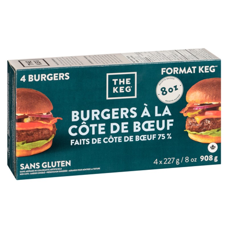 The Keg Gluten-Free Frozen Prime Rib Beef Burger 908 g - Voilà Online ...