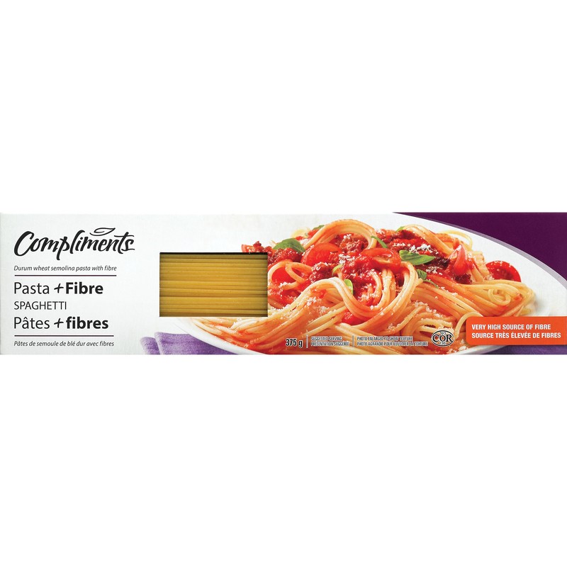 Compliments Spaghetti Dry Pasta + Fibre 375 g - Voilà Online Groceries ...