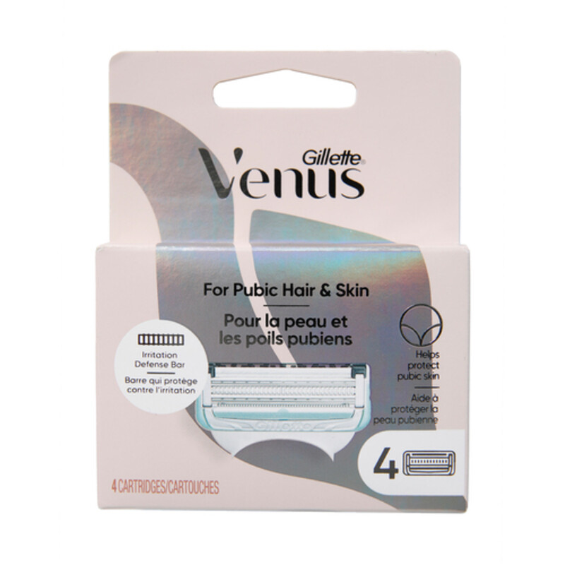 Gillette Venus Razor Blade Refill For Pubic Hair And Skin 4 Cartridges ...