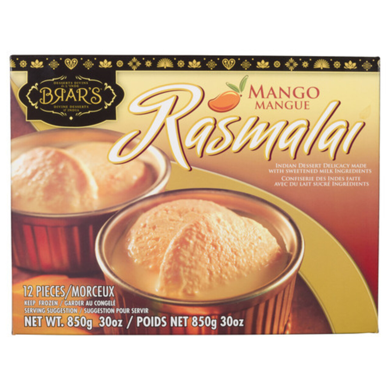 Brar's Frozen Dessert Rasmalai Mango 850 g - Voilà Online Groceries ...